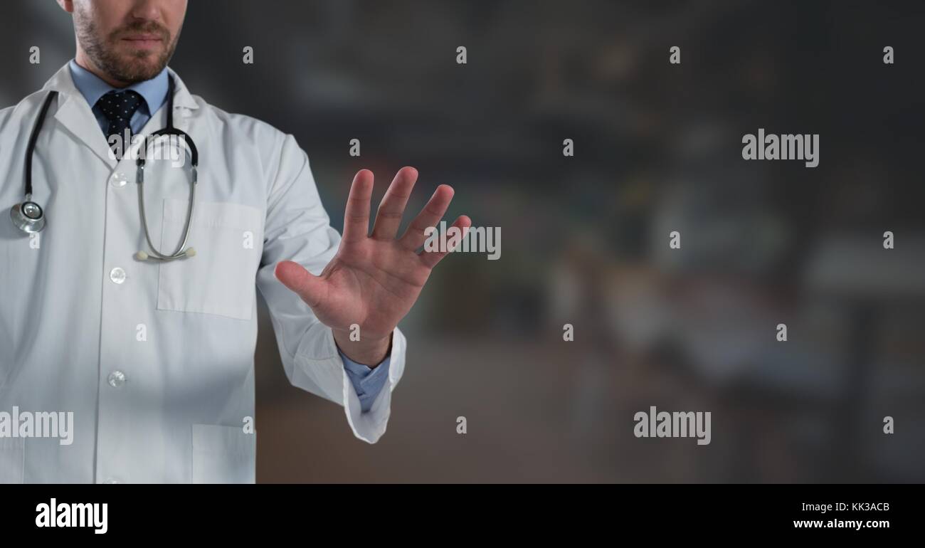 Digital composite of Doctor man holding hand open Stock Photo - Alamy
