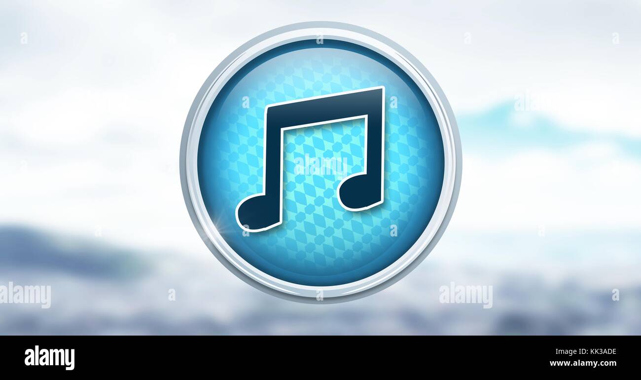 Digital composite of Music note icon in landscape Stock Photo - Alamy