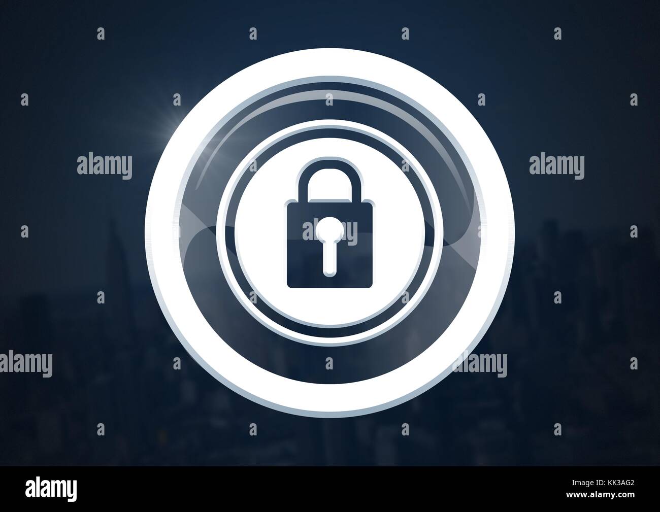 Digital composite of Security lock icon Stock Photo - Alamy