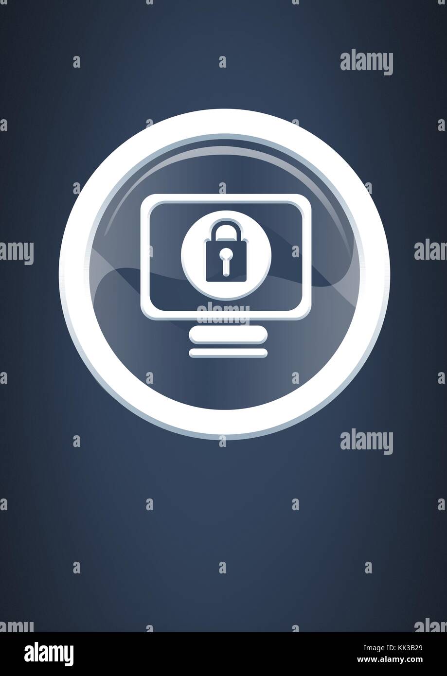 Digital composite of Security lock icon on computer Stock Photo - Alamy