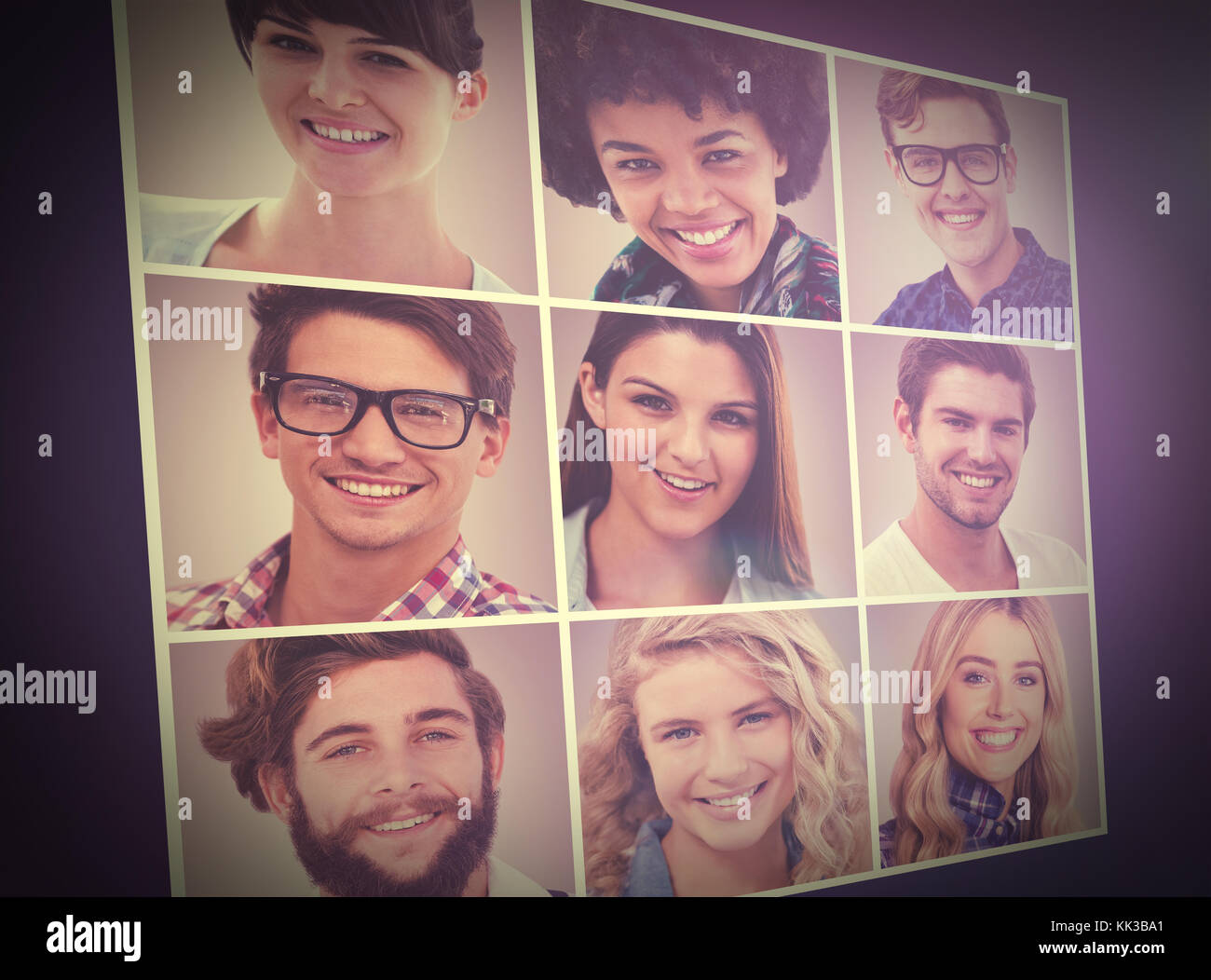 People collage portrait 3x3 Stock Photo - Alamy