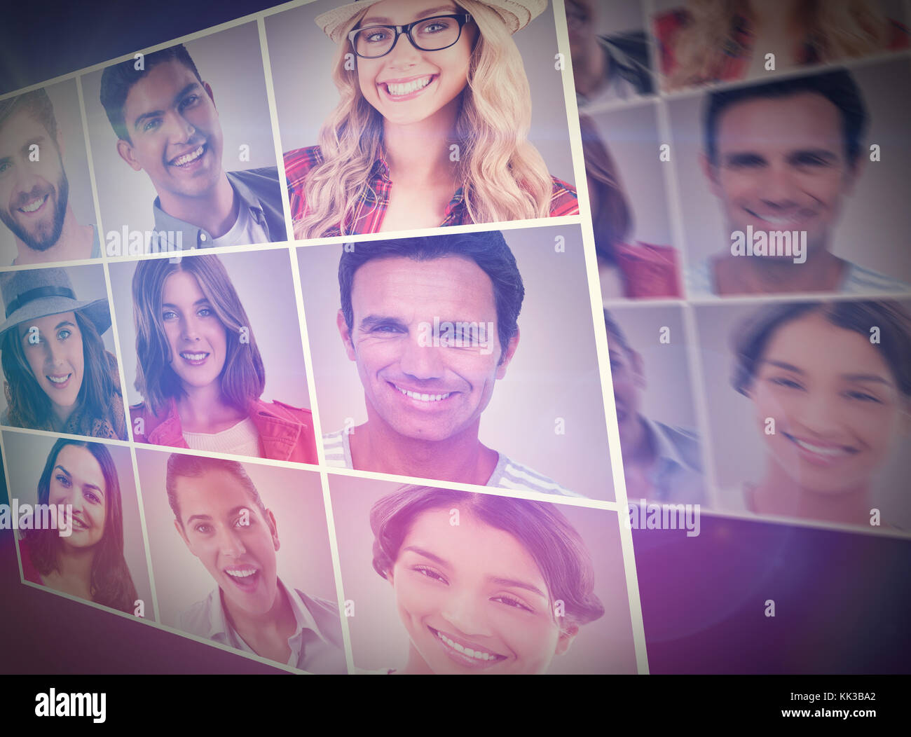 People collage portrait 3x3 Stock Photo - Alamy
