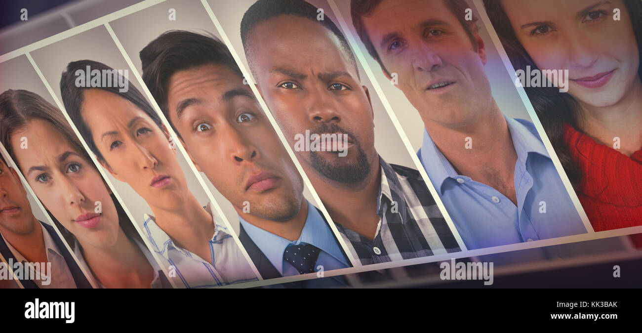 People collage portrait 7 wide Stock Photo - Alamy