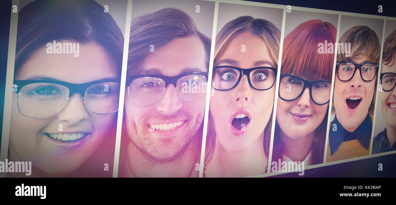 People collage portrait 7 wide Stock Photo - Alamy