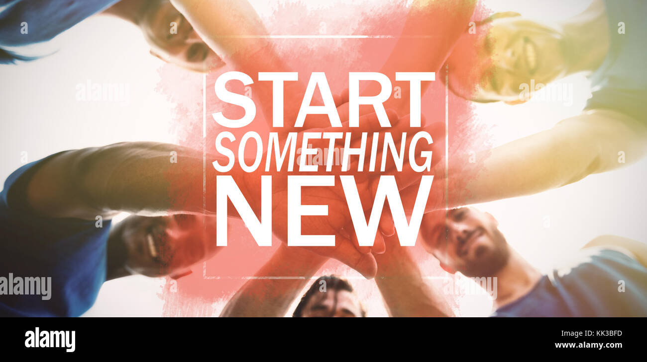 start something new against people forming hands stack at camp Stock ...