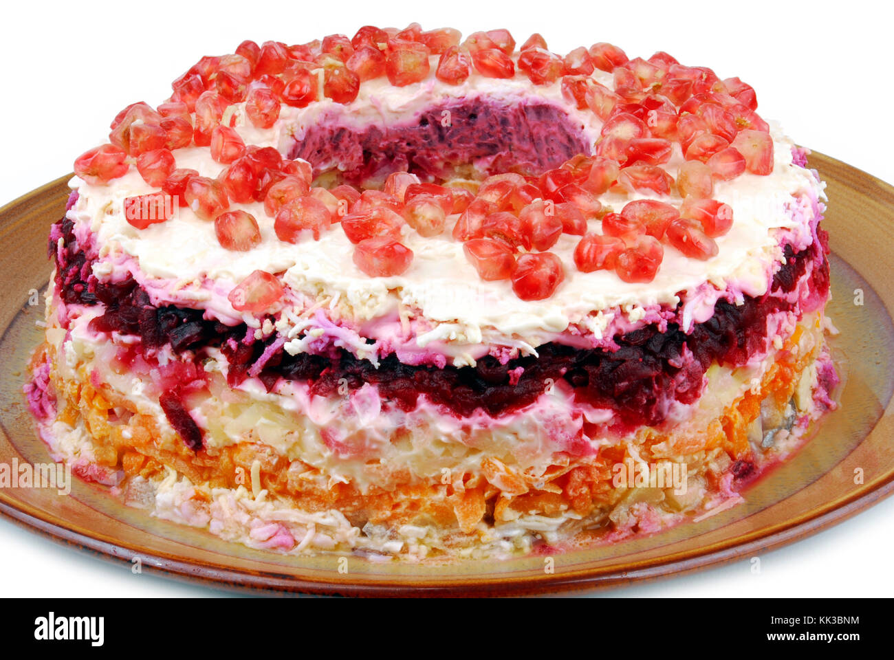 traditional salad herring dressed layered with vegetables- Selyodka pod ...