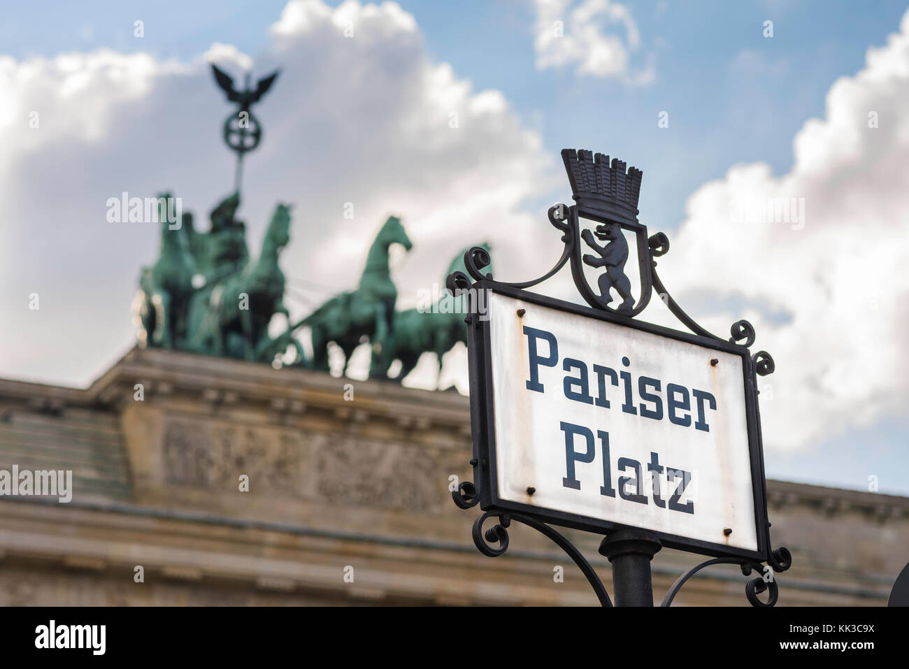 Pariser Platz Berlin, view of the Pariser Platz sign with the ...