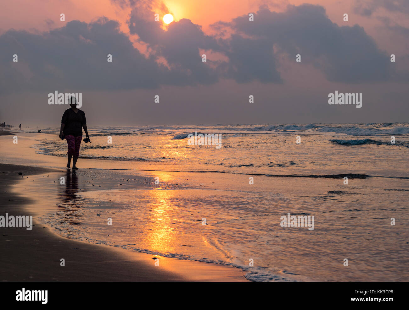 Walk to remember at Sandy beach Stock Photo - Alamy