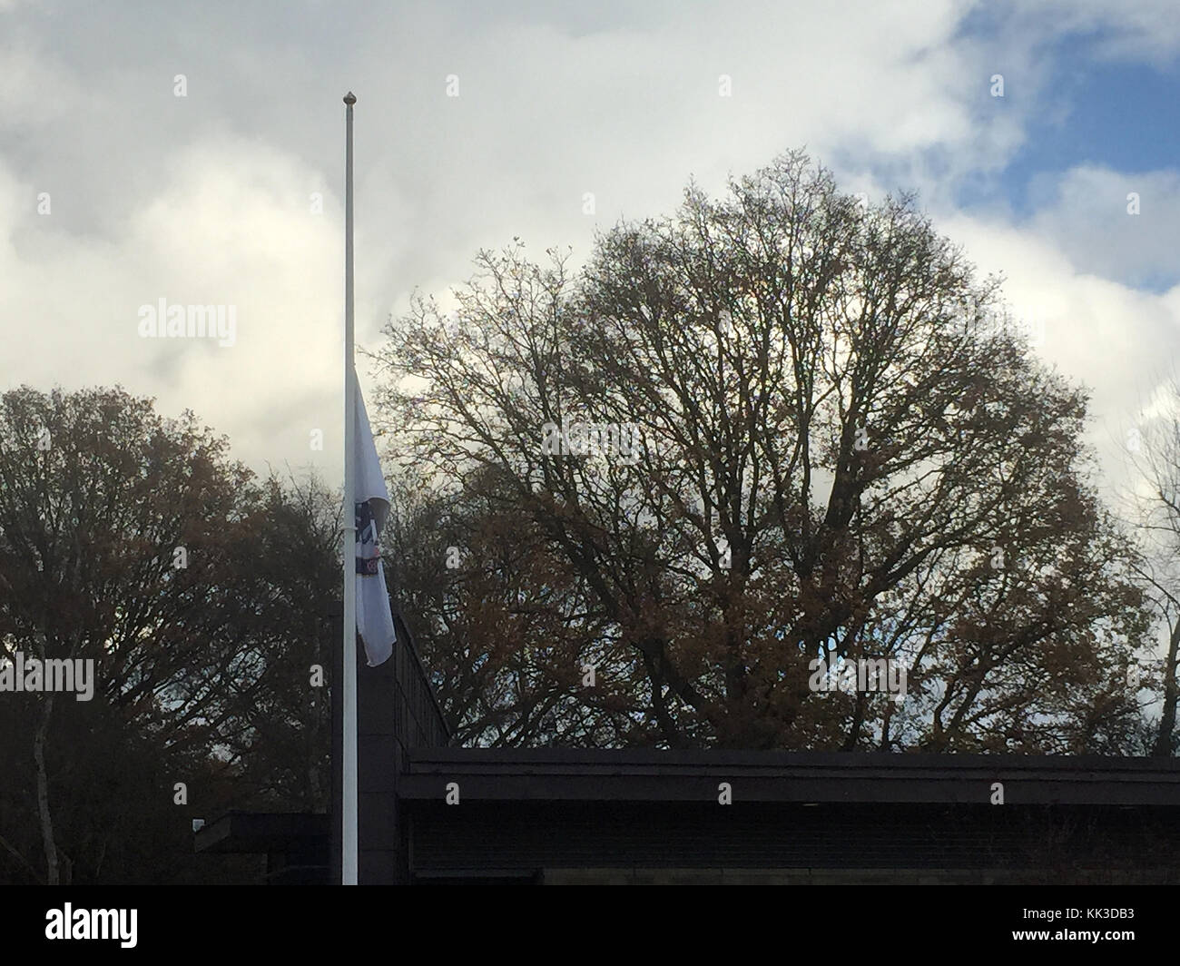 A flag at Chelsea's training ground at half mast, after death of former ...