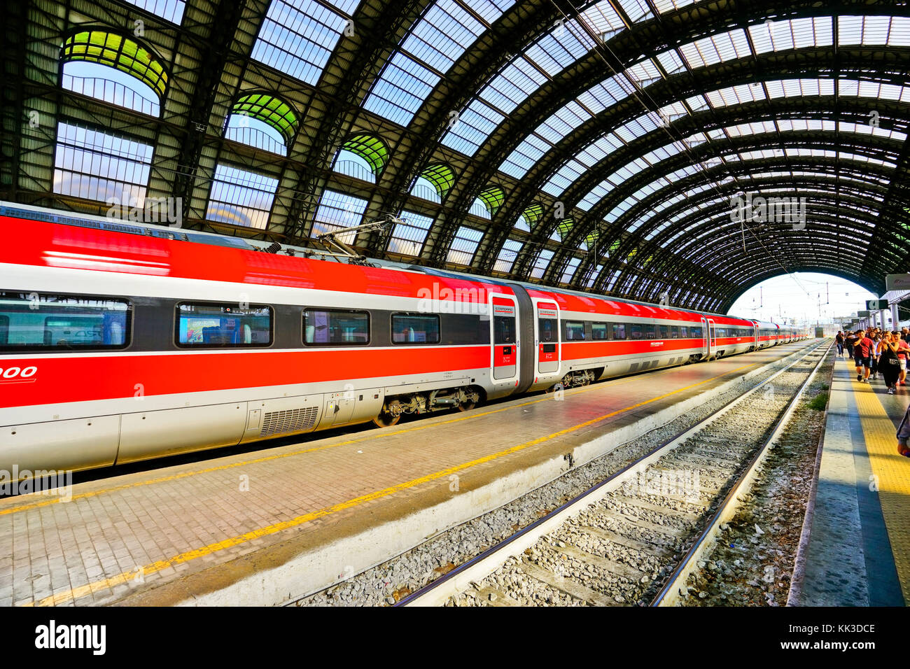 View of the High-speed train at Milano Centrale railway station in ...