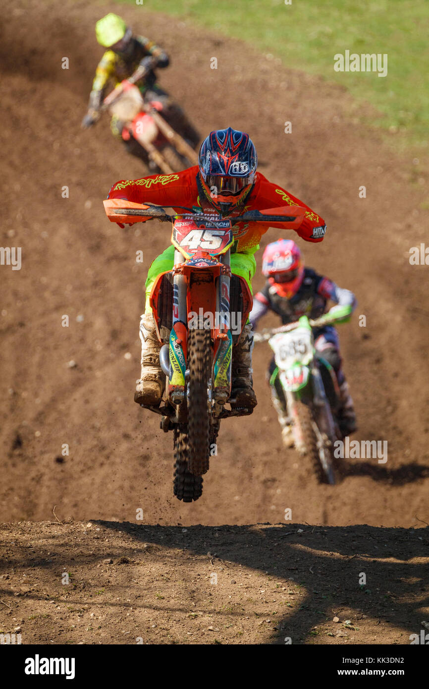 Jake Nicholls on the Hitachi KTM MX1 at the 2017 British Championship ...