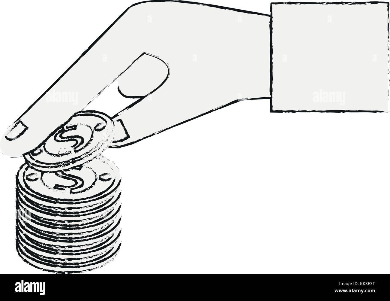 Hand with coin Stock Vector Image & Art - Alamy