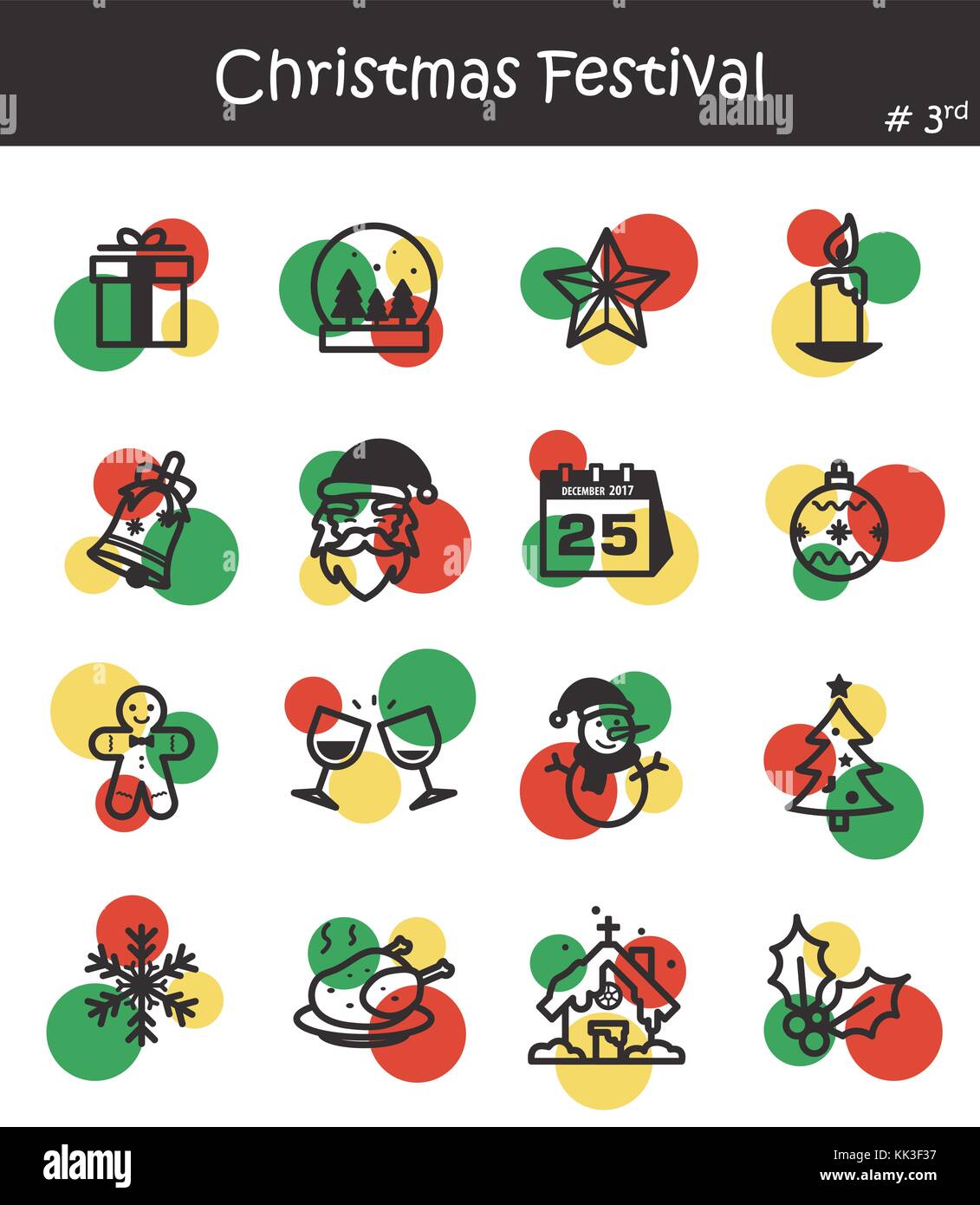 Christmas festival icon set 3 Stock Vector Image & Art - Alamy
