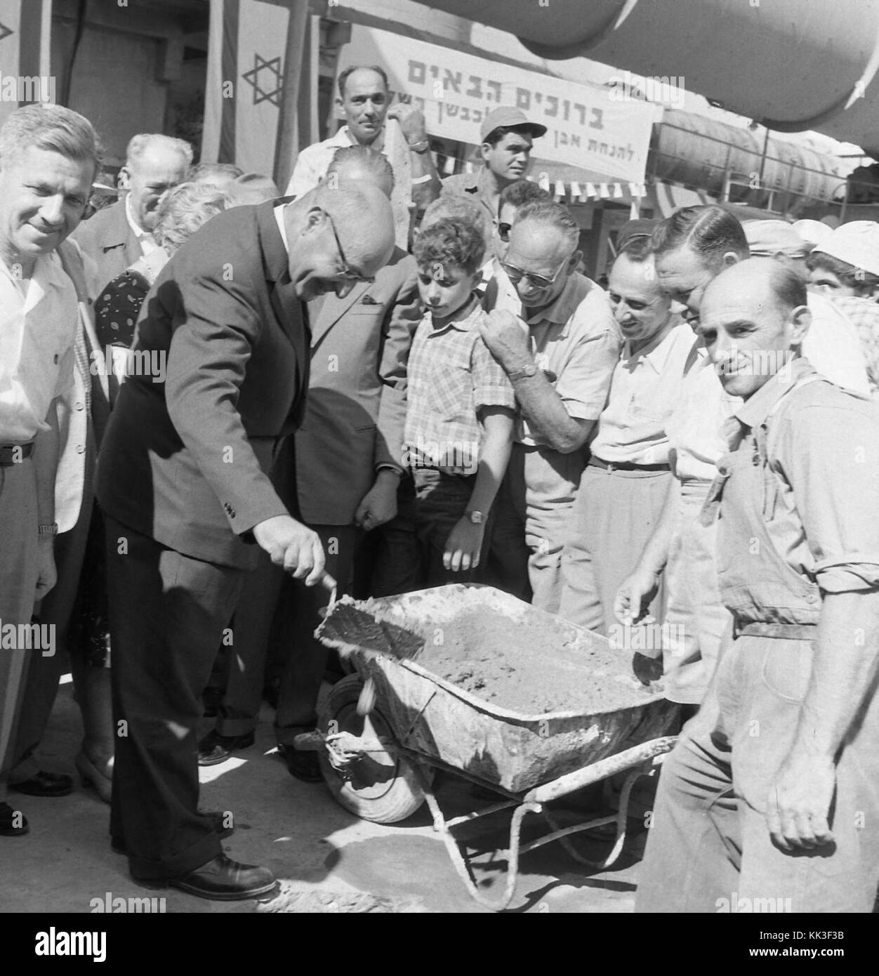 Cornerstone laying ceremony Black and White Stock Photos & Images - Alamy