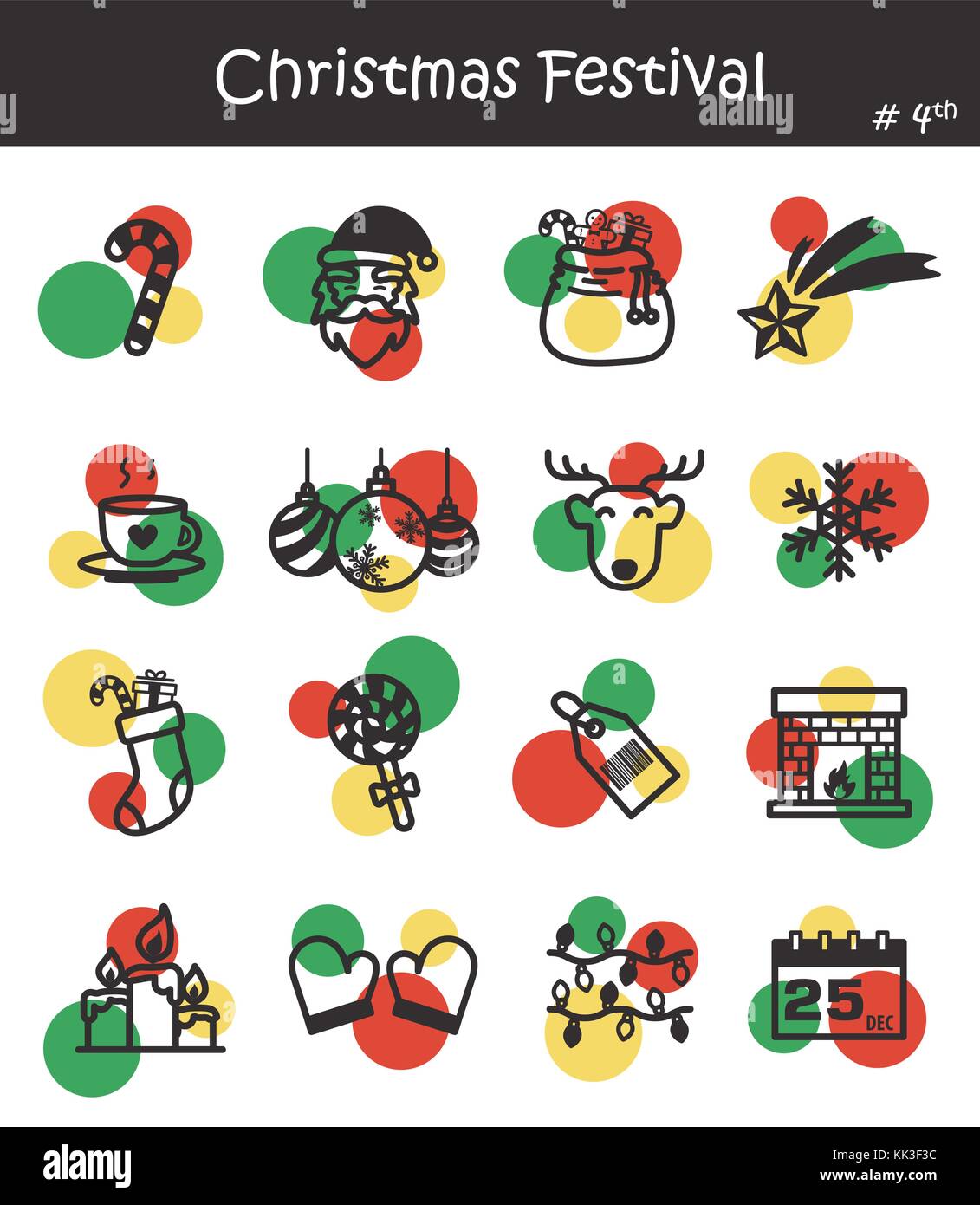 Christmas festival icon set 4 Stock Vector Image & Art - Alamy