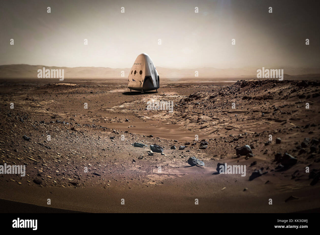 Concept art of sending Dragon to Mars Stock Photo - Alamy