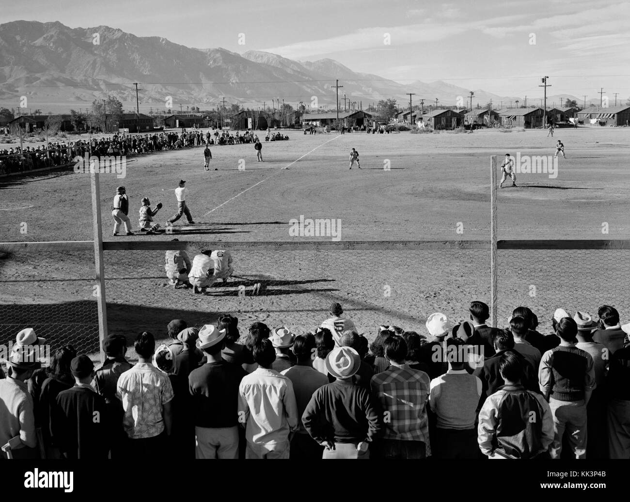 Ansel Adams, Baseball game at Manzanar, 1943 Stock Photo - Alamy