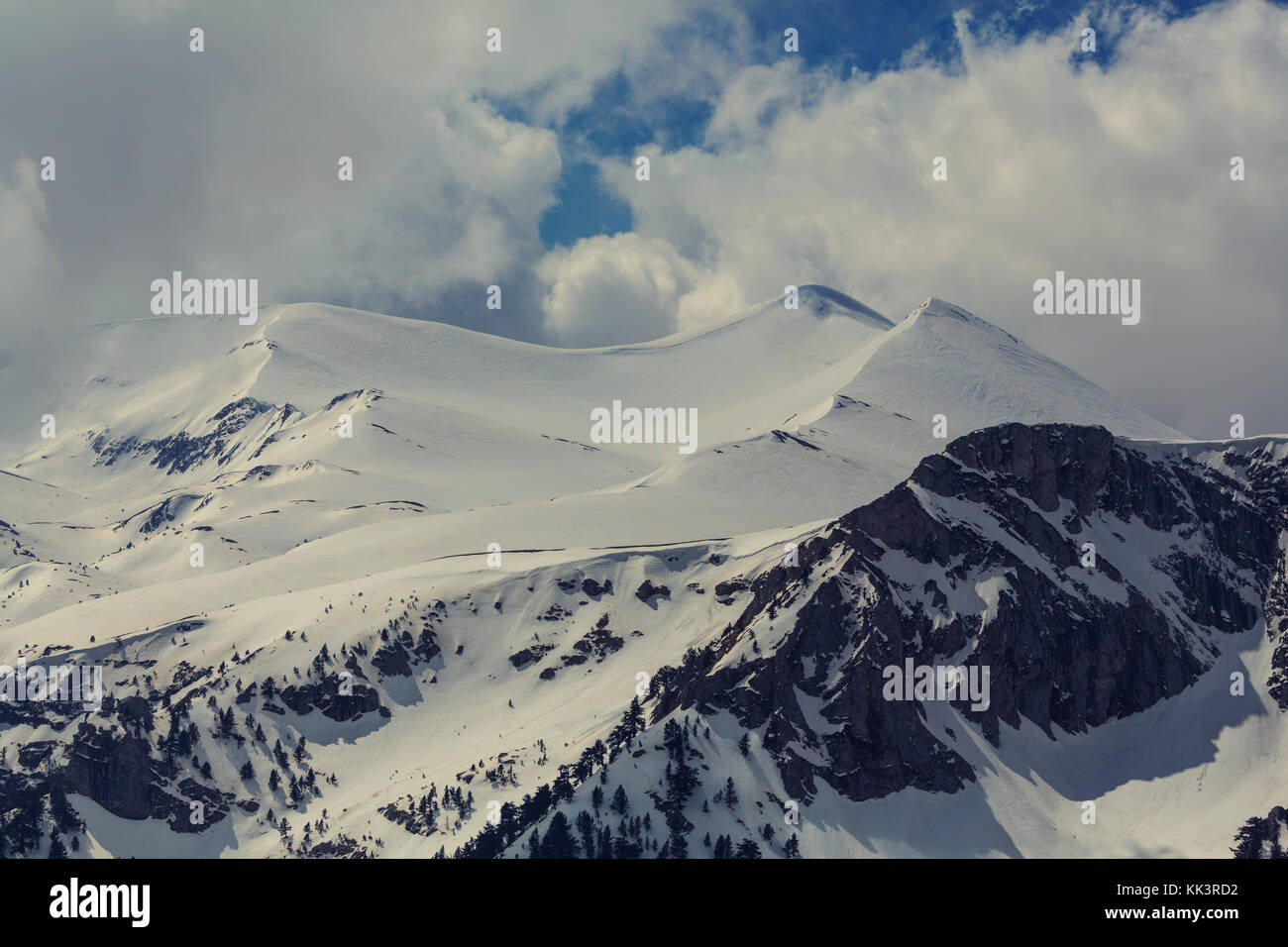 Olympus mountains in April, Greece Stock Photo - Alamy