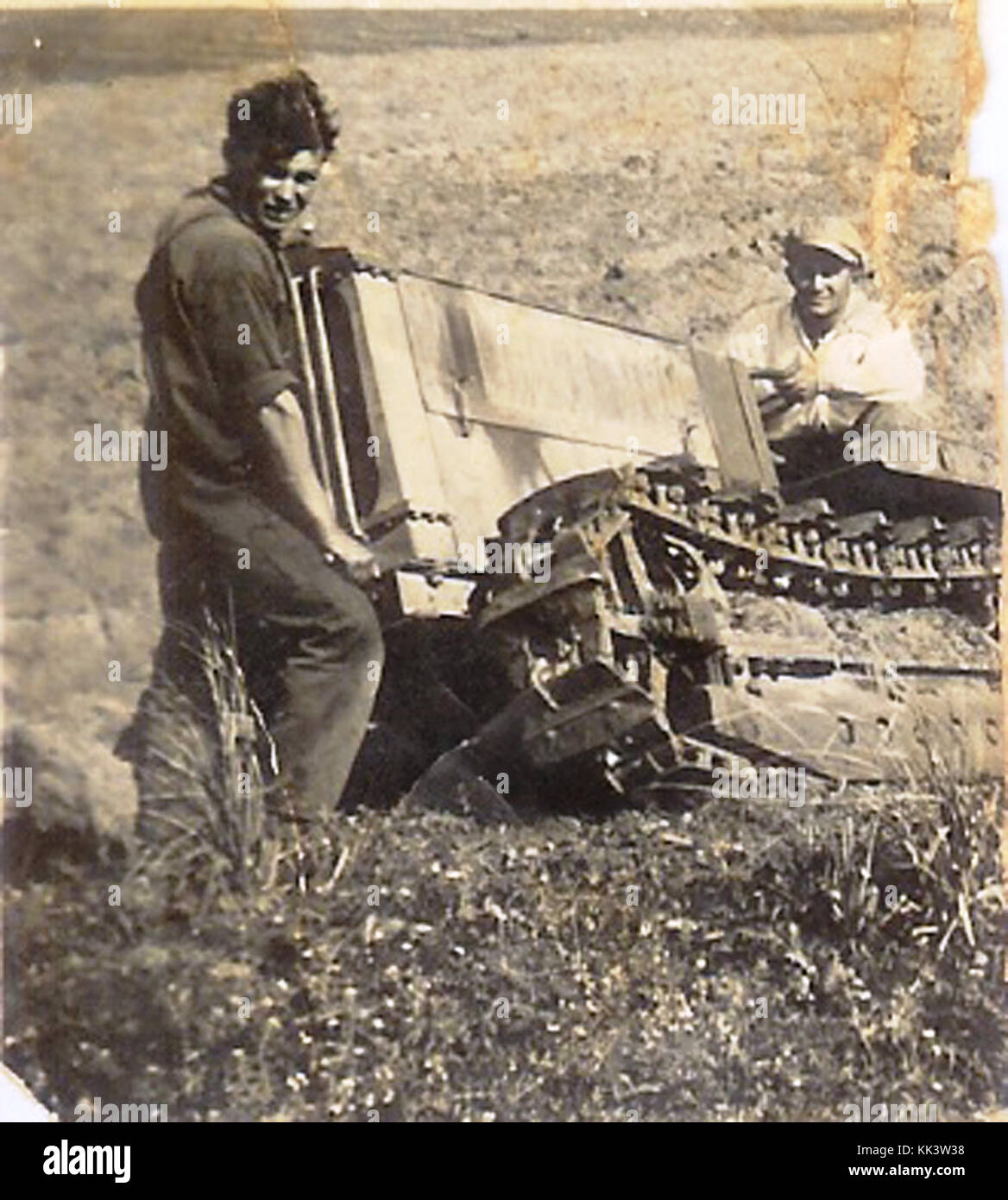 Israel 10254 The first tractor in tsofit Stock Photo - Alamy