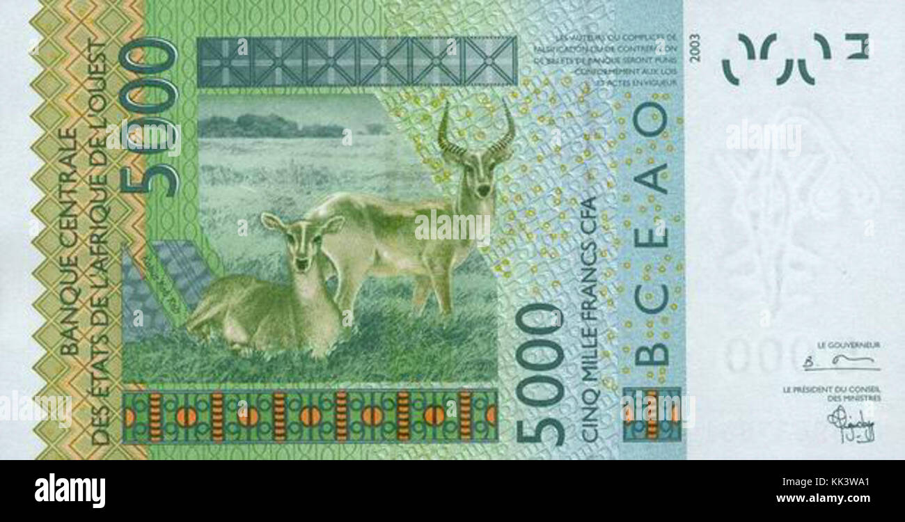 5000 frank cfa UEMOA b Stock Photo - Alamy