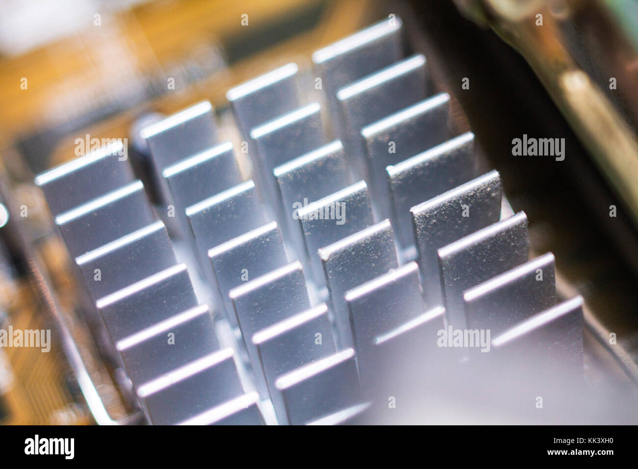 Computer in macro. Various details of computer components in closeup ...