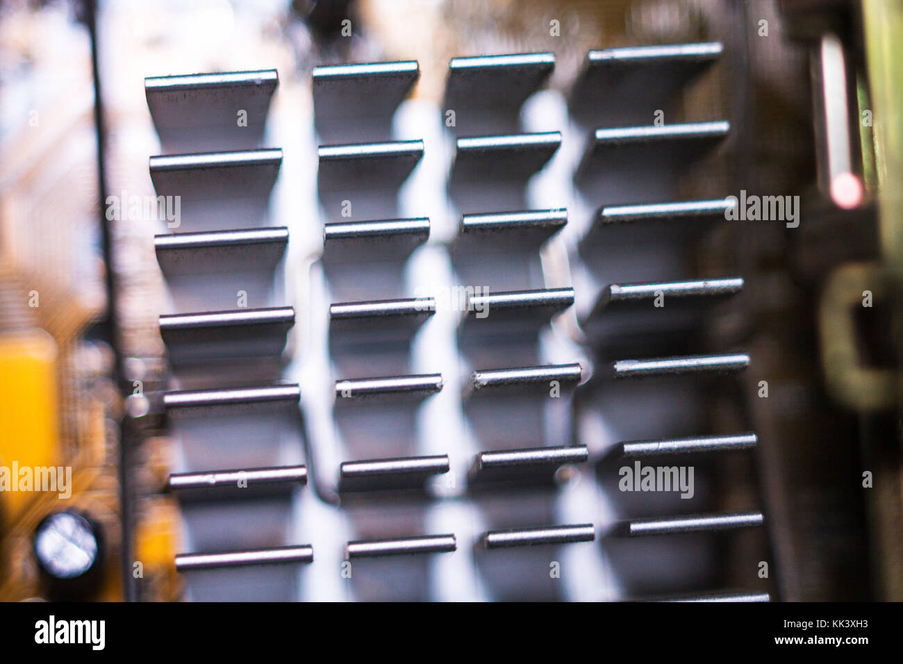 Computer in macro. Various details of computer components in closeup ...