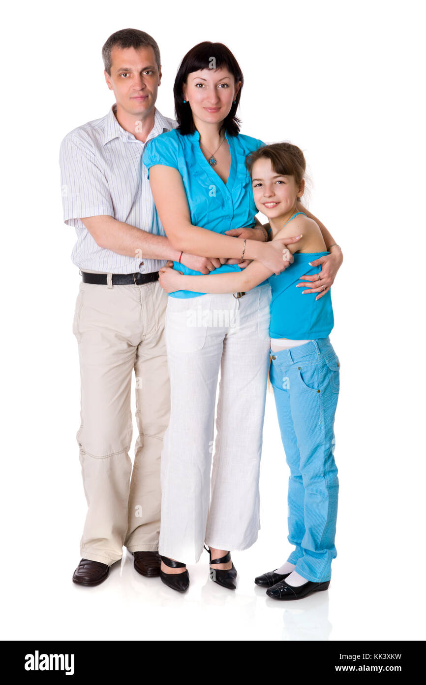 Happy Family with kid together isolated on white Stock Photo - Alamy
