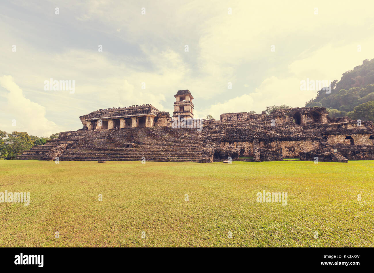 Palenque pyramid in Mexico Stock Photo - Alamy