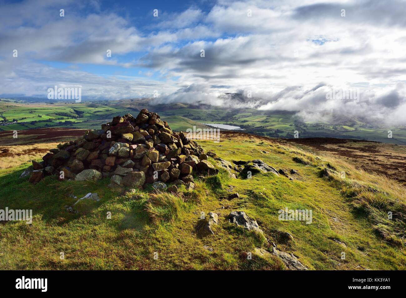 Cairn on the summit of Binsey Stock Photo - Alamy