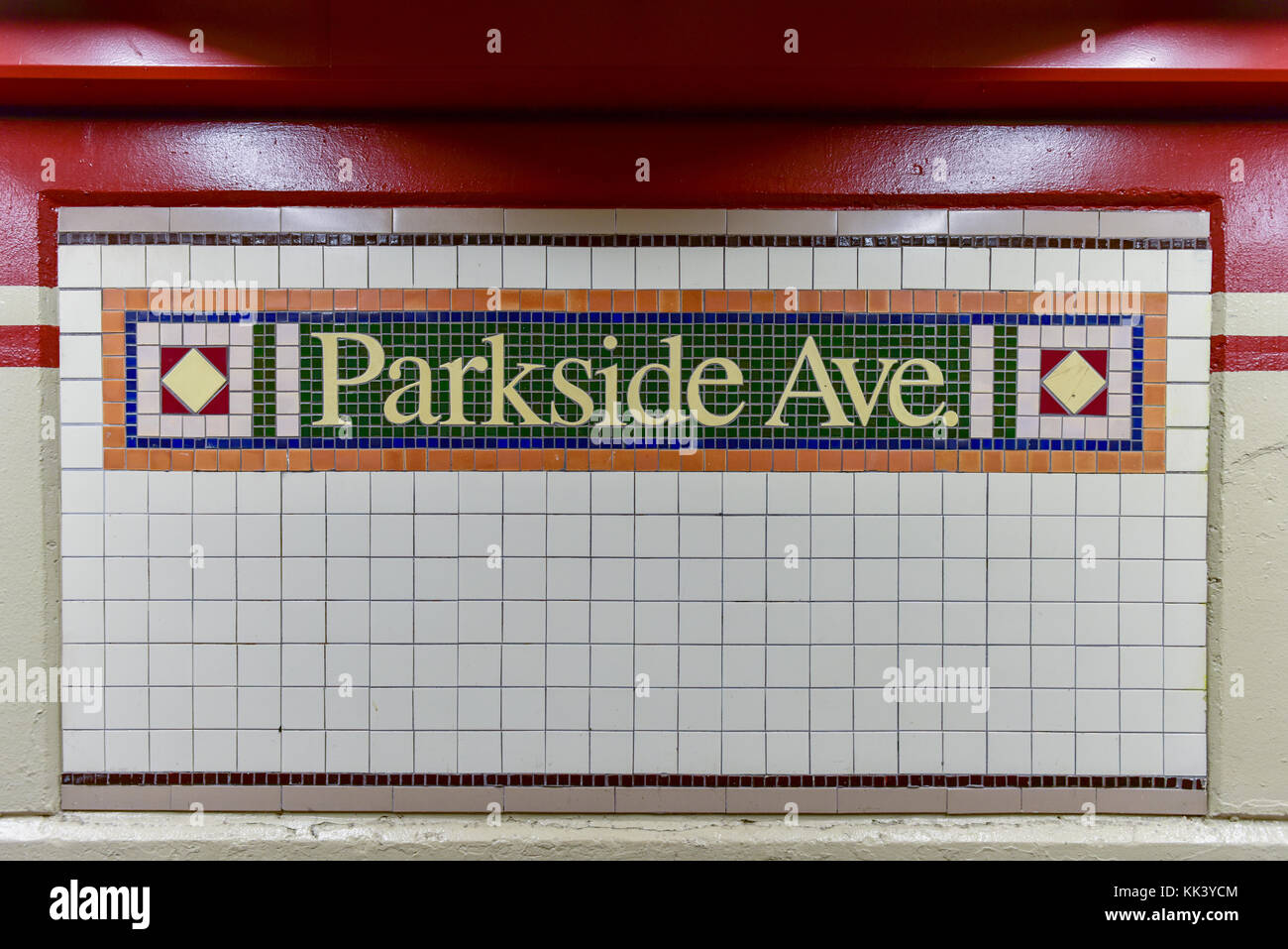 Parkside Avenue Subway Station in Brooklyn, New York. A part of the New ...
