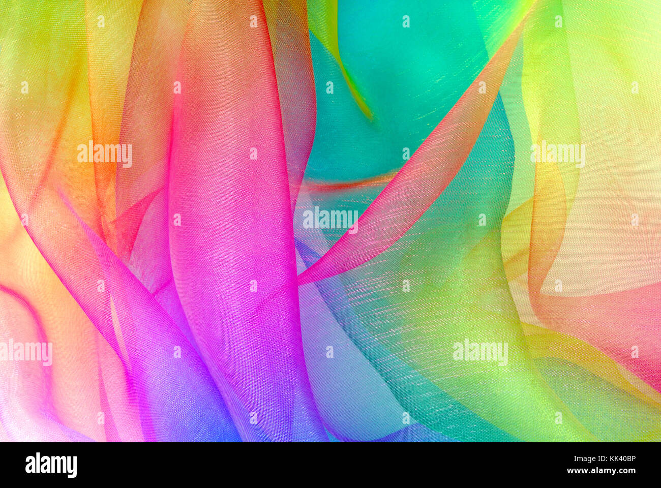 organza fabric in rainbow color Stock Photo - Alamy