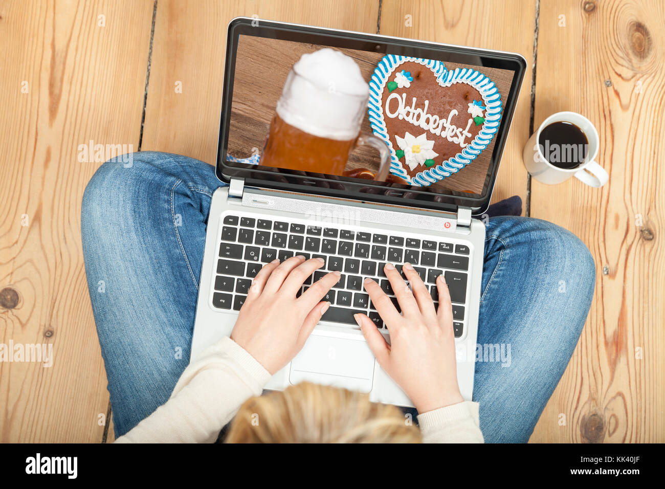 Oktoberfest on laptop Stock Photo - Alamy