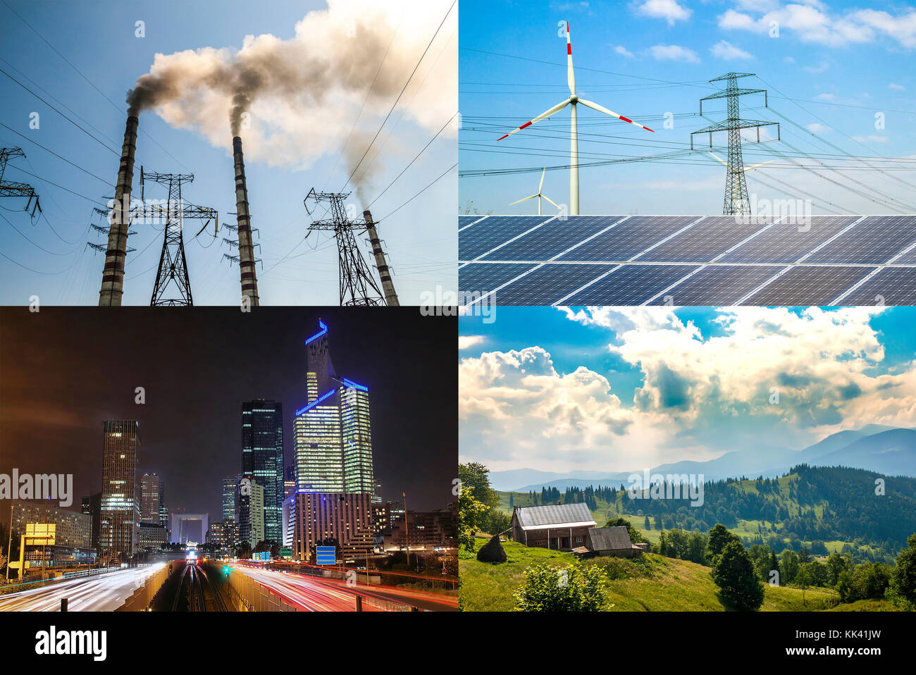 Solar panels conventional power plant hi-res stock photography and ...