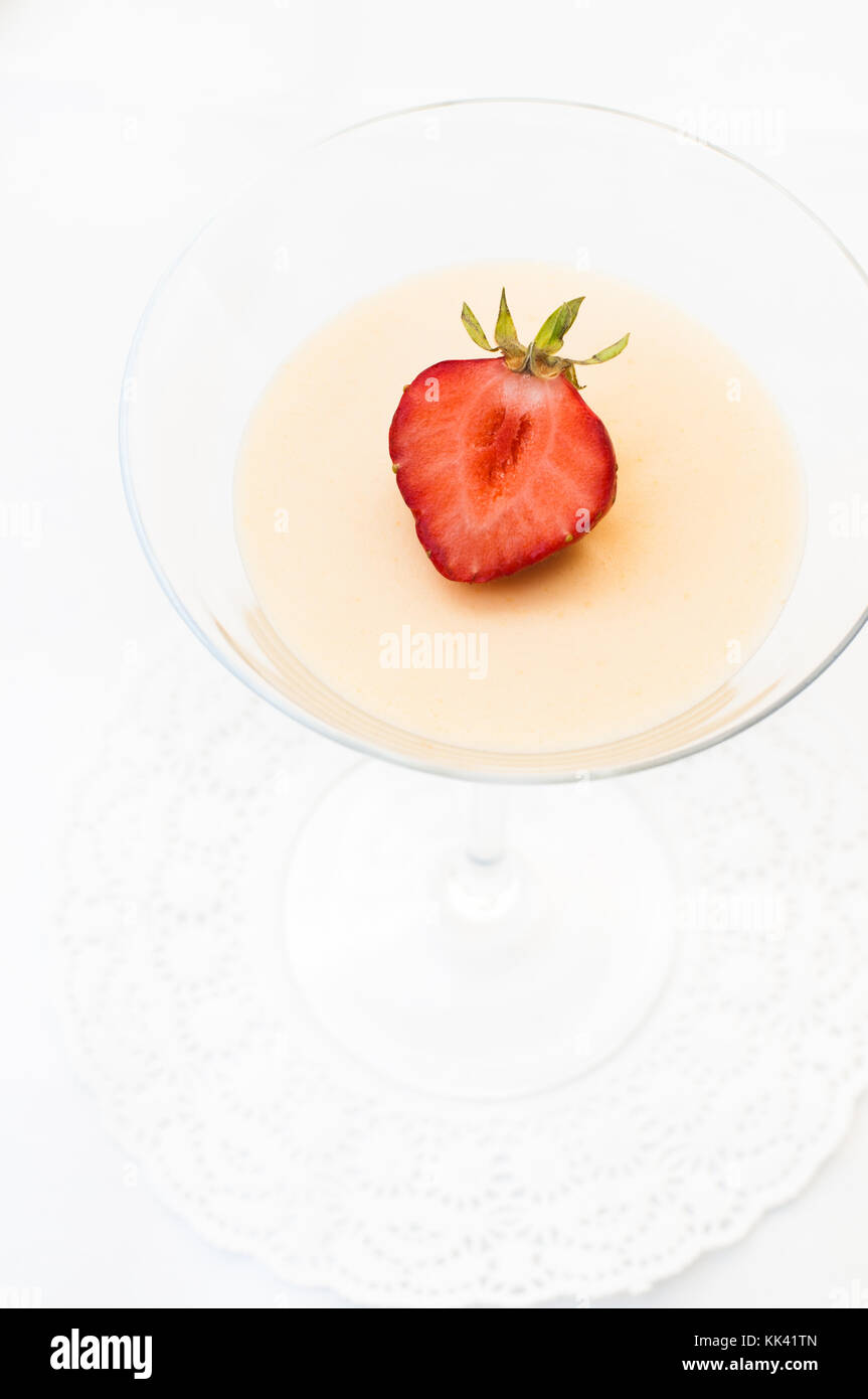 Creamy traditional Italian jelly dessert called Panna Cotta which is ...