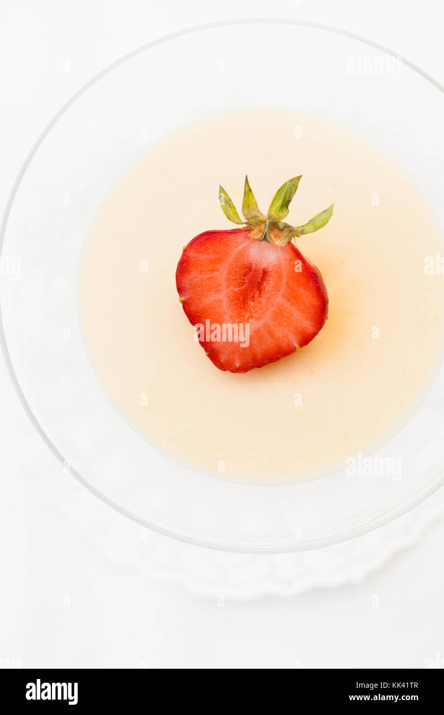 Creamy traditional Italian jelly dessert called Panna Cotta which is ...
