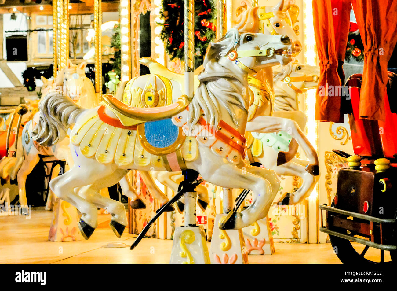 A galloper on a carousel Stock Photo - Alamy