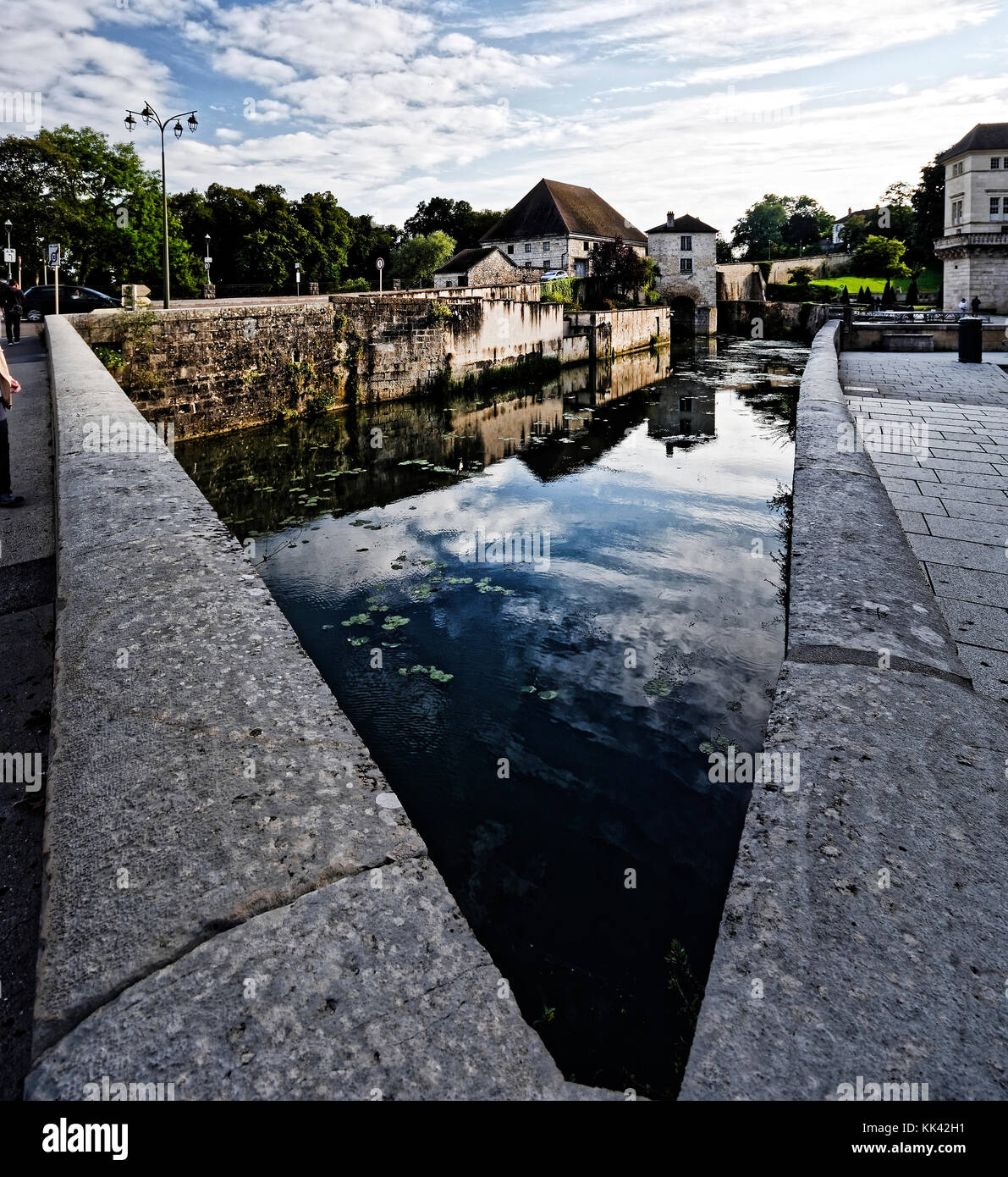 The canals and river Doub are delightful waterways of Dole, France ...