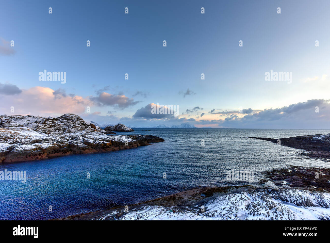 Stamsund in the Lofoten Islands, Norway in the winter Stock Photo - Alamy