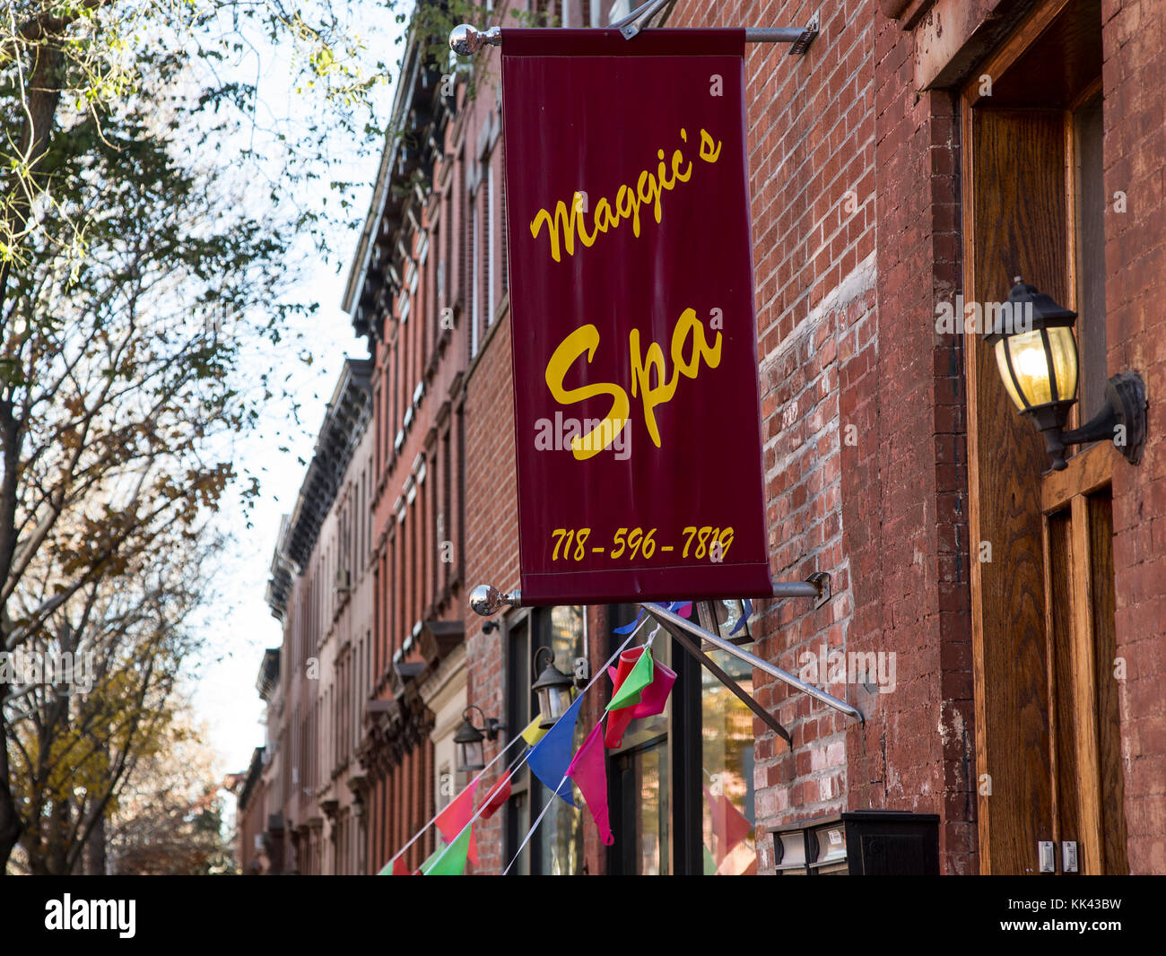 Spa sign on a Brooklyn street Stock Photo - Alamy