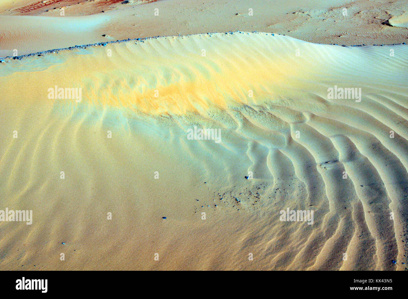 Wind-formed patterns in this collection of sand in the Arabian Desert ...
