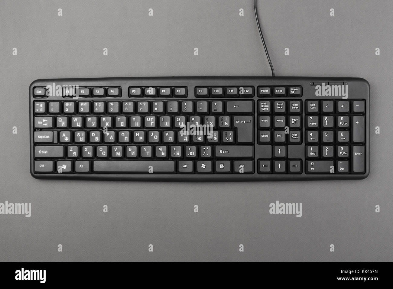 office technology, black wireless keyboard for computer Stock Photo - Alamy