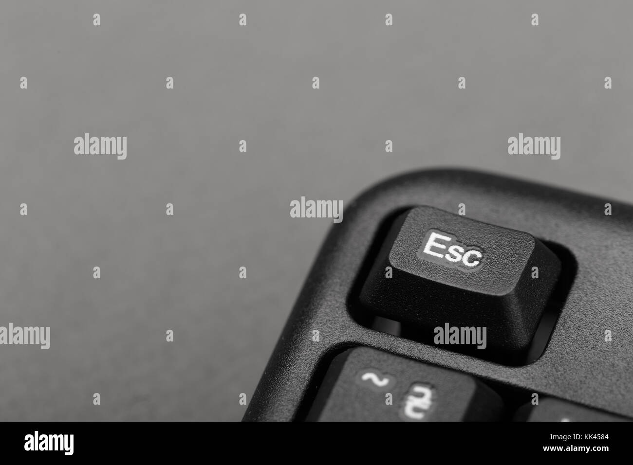 Escape button on the keyboard closeup, top view Stock Photo - Alamy