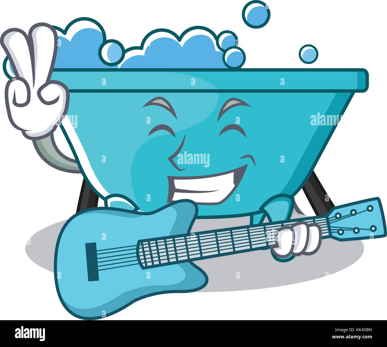 With guitar bathtub character cartoon style Stock Vector Image & Art ...