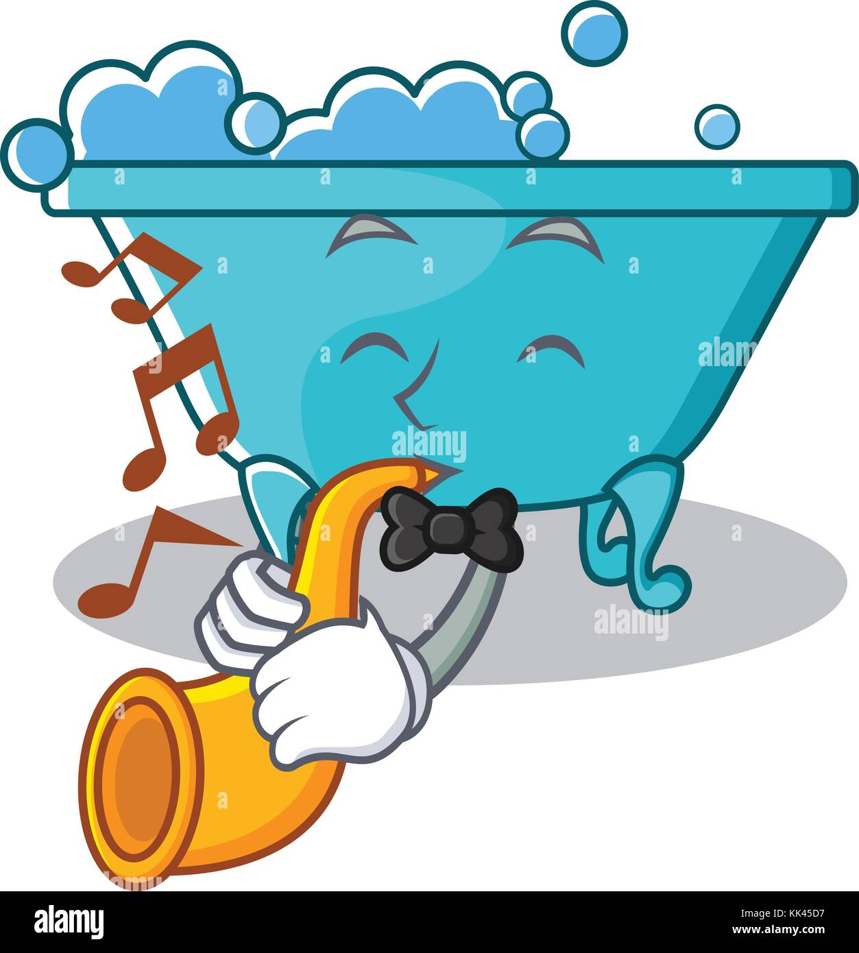 With trumpet bathtub character cartoon style Stock Vector Image & Art ...