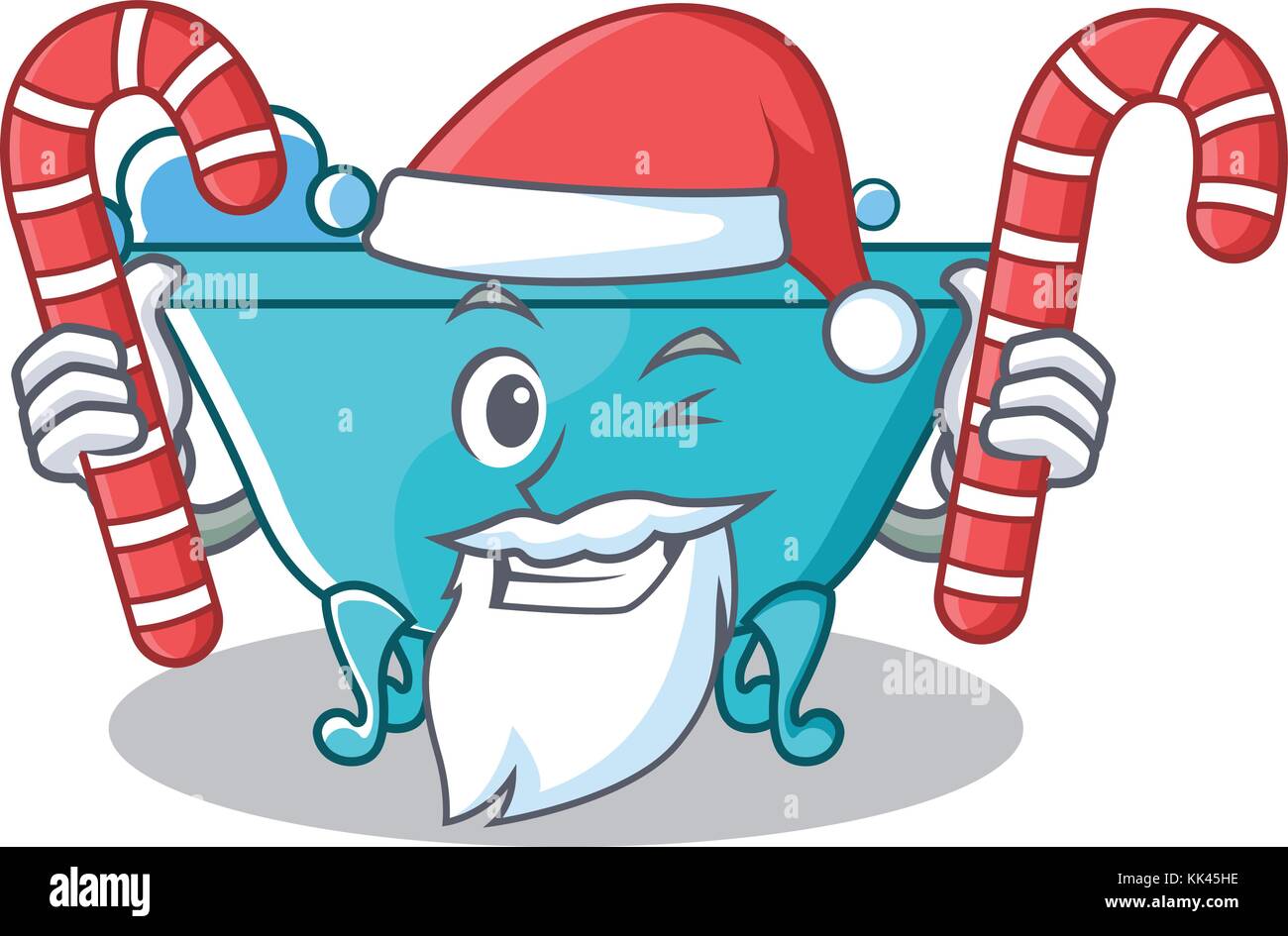 Santa with candy bathtub character cartoon style Stock Vector Image ...