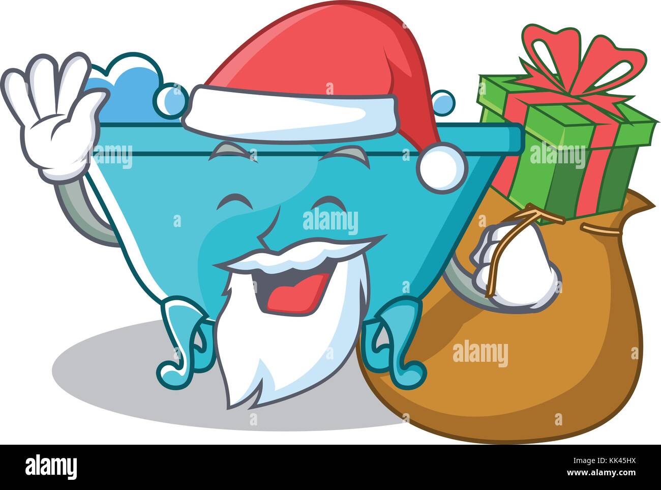 Santa with gift bathtub character cartoon style Stock Vector Image ...