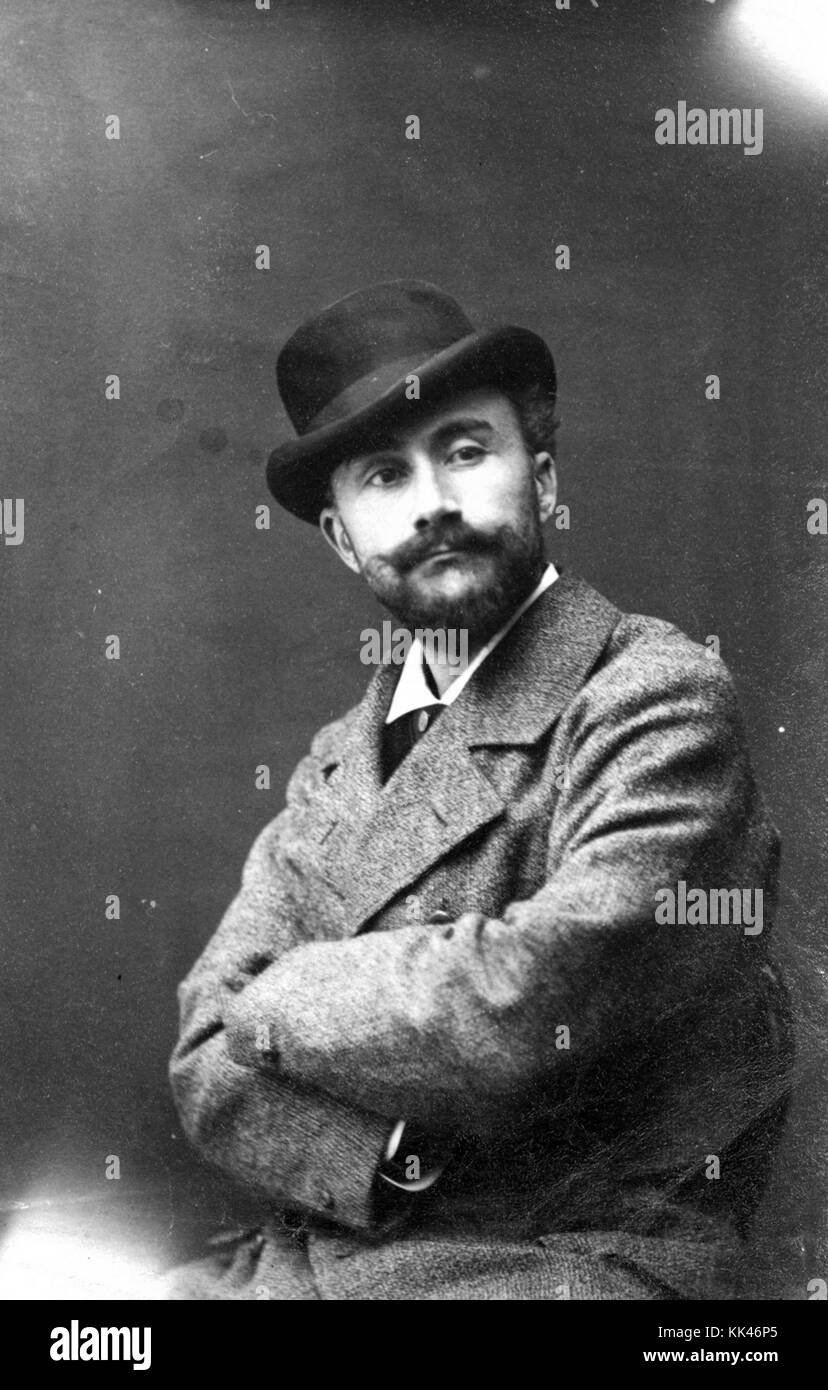 A photographic portrait of Felix Buhot, he was a French illustrator and ...