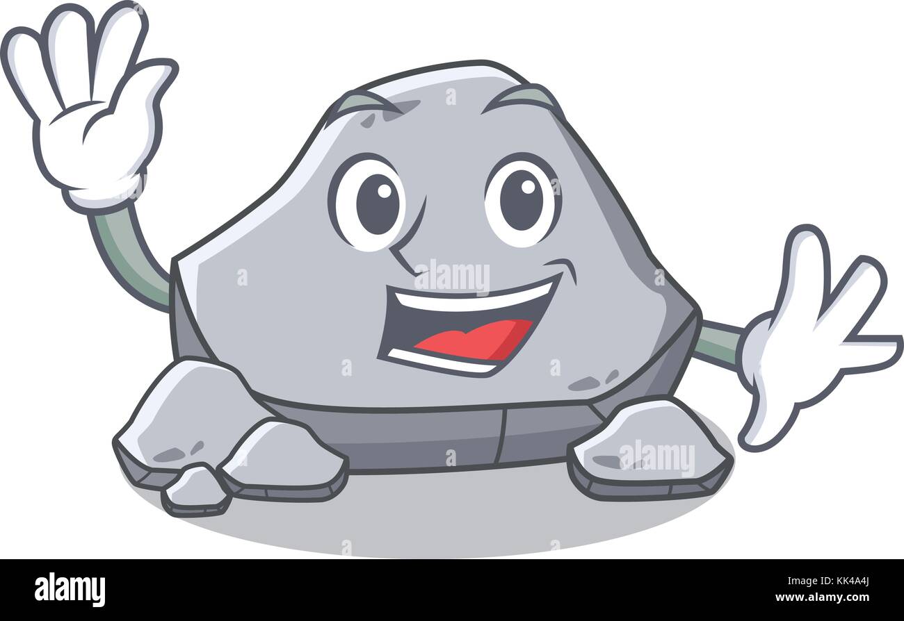 Waving stone character cartoon style Stock Vector Image & Art - Alamy