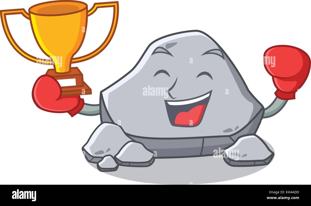 Boxing winner stone character cartoon style Stock Vector Image & Art ...