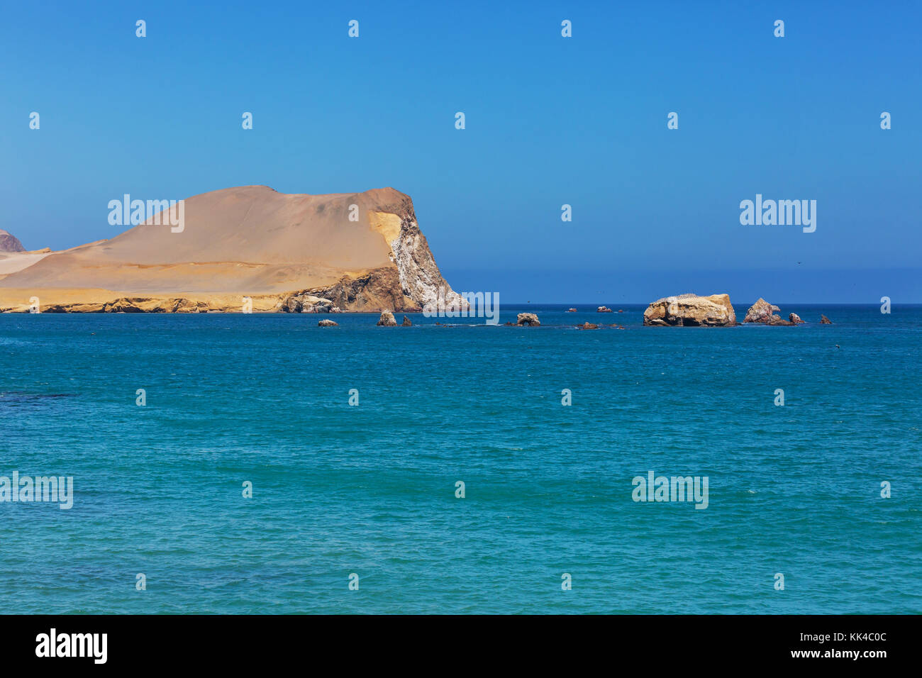 Beautiful coastline landscapes in Paracas National Reserve, Ica Region ...